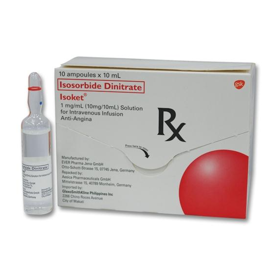 ISOKET Isosorbide Dinitrate 1mg / mL (10mg / 10mL) Solution for IV ...